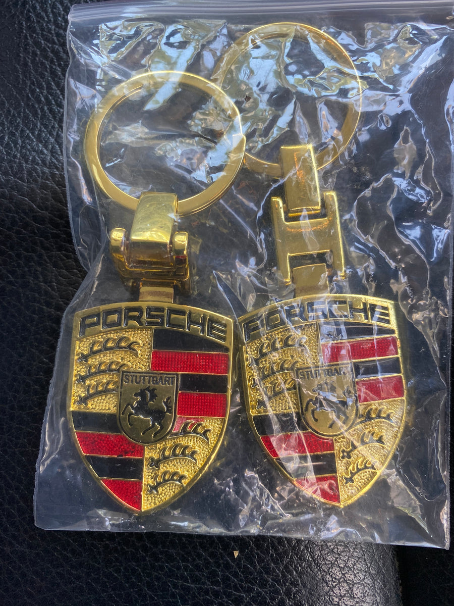 porsche key rings gold colour – Das Nine Porsche Parts