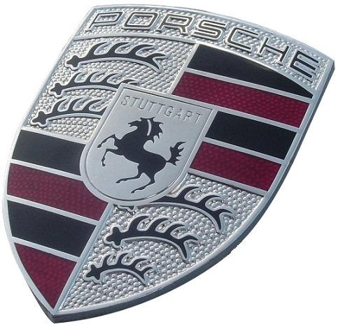 Badge - Porsche Bonnet /Hood Emblem Silver Red – Das Nine Porsche Parts